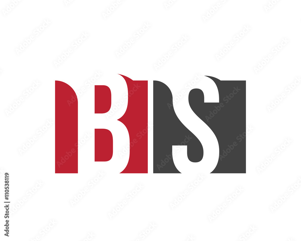 BS red square letter logo for system, store, service, solution, studio ...