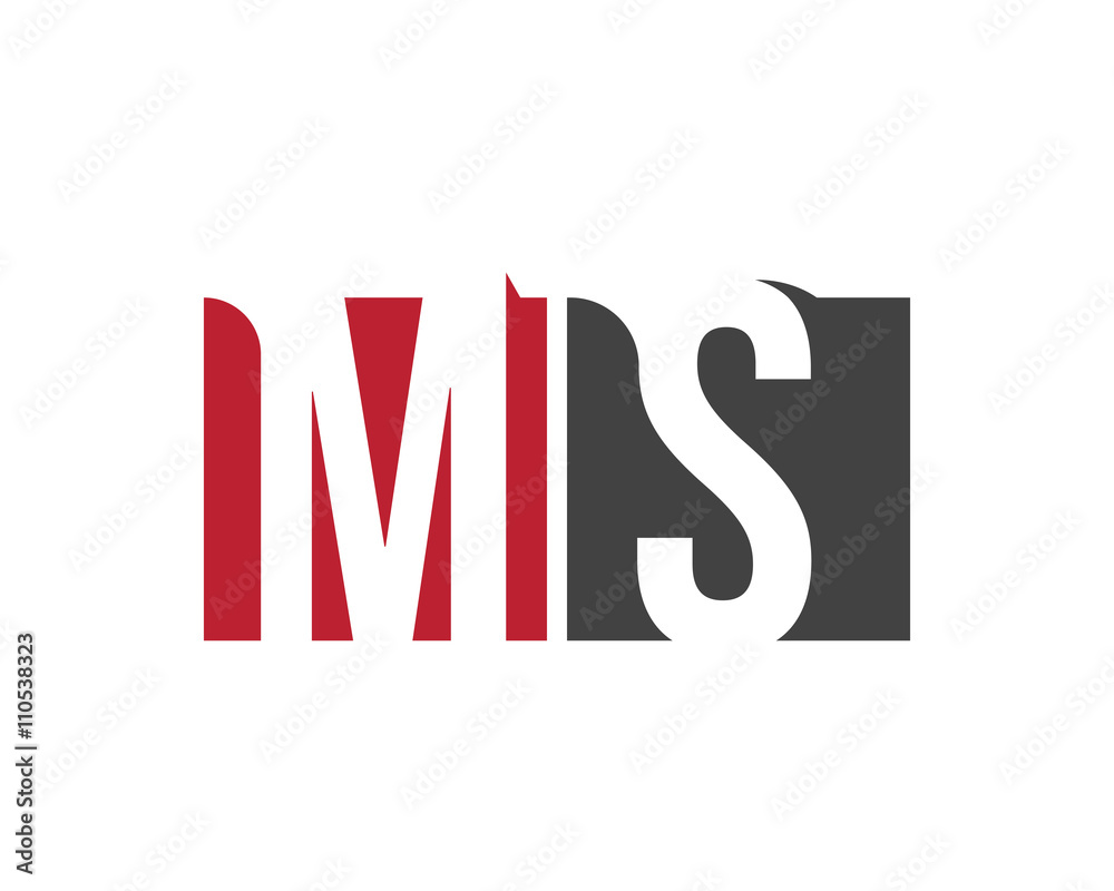 MS red square letter logo for system, store, service, solution, studio ...