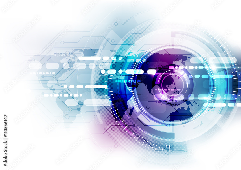 vector digital global communication technology concept, abstract ...