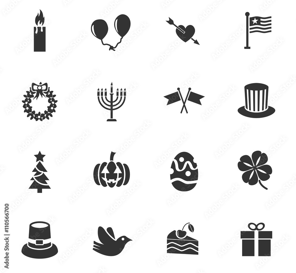 holidays icon set Stock Vector | Adobe Stock