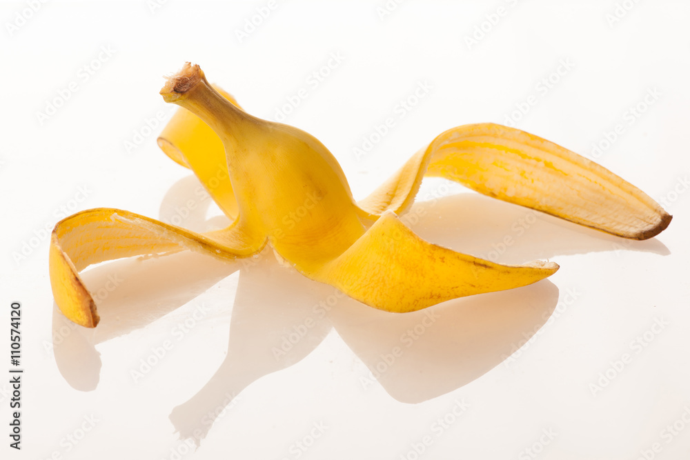banana skin on a white background Stock Photo | Adobe Stock