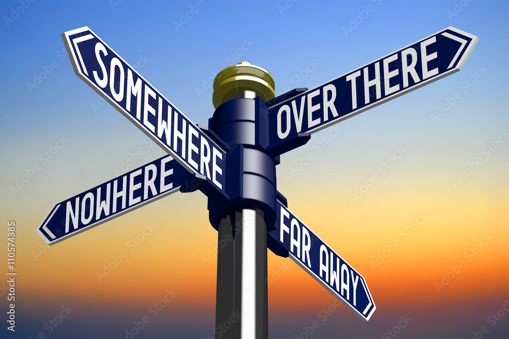 Crossroads sign - directions Stock-Illustration | Adobe Stock