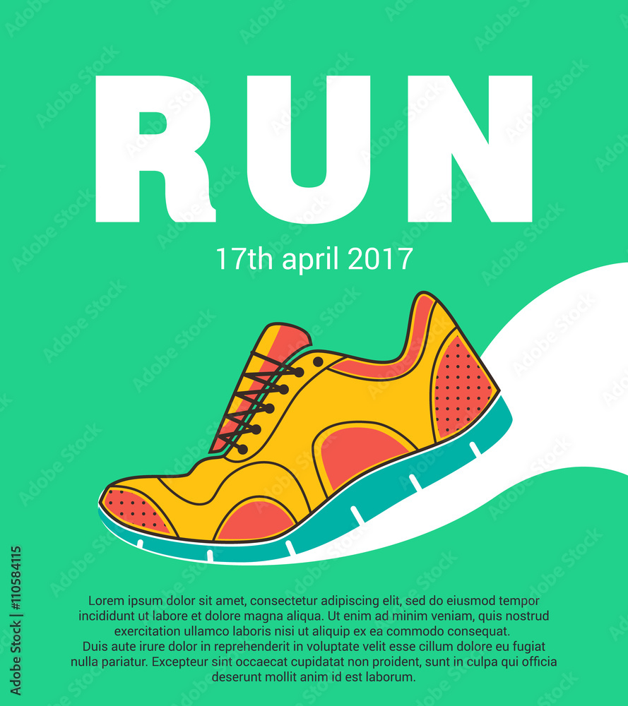 Running marathon design. Stock Vector | Adobe Stock