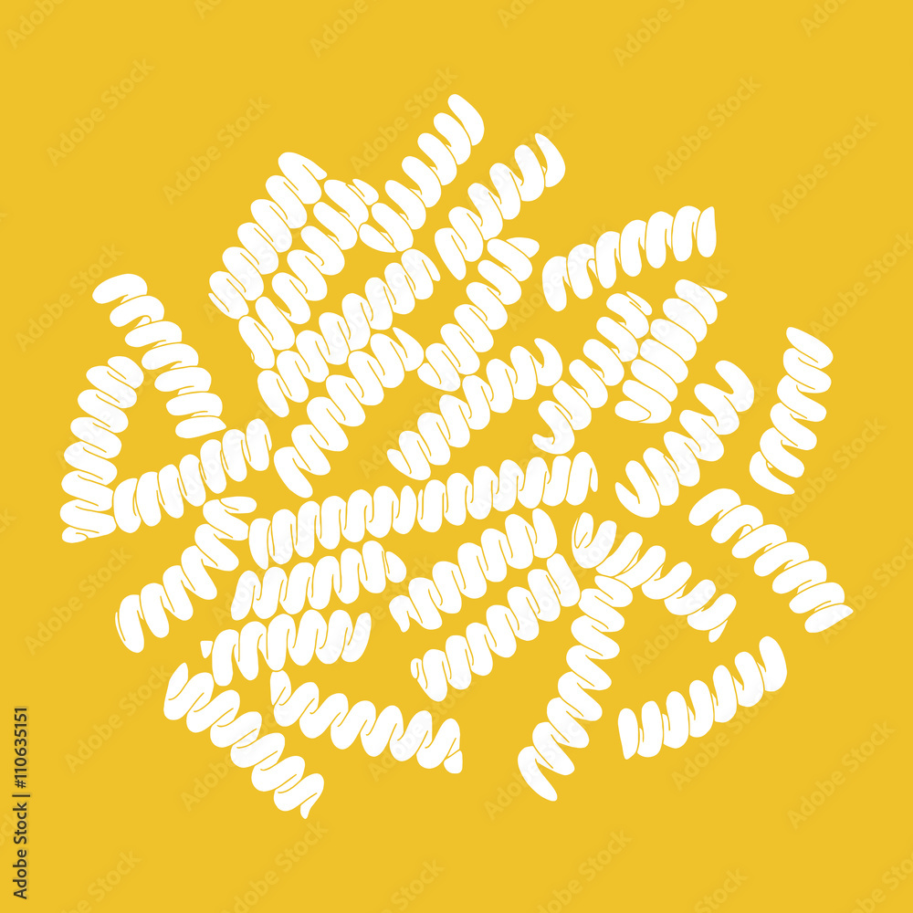 Fusilli pasta illustration. Hand drawn kitchen vector Stock Vector ...