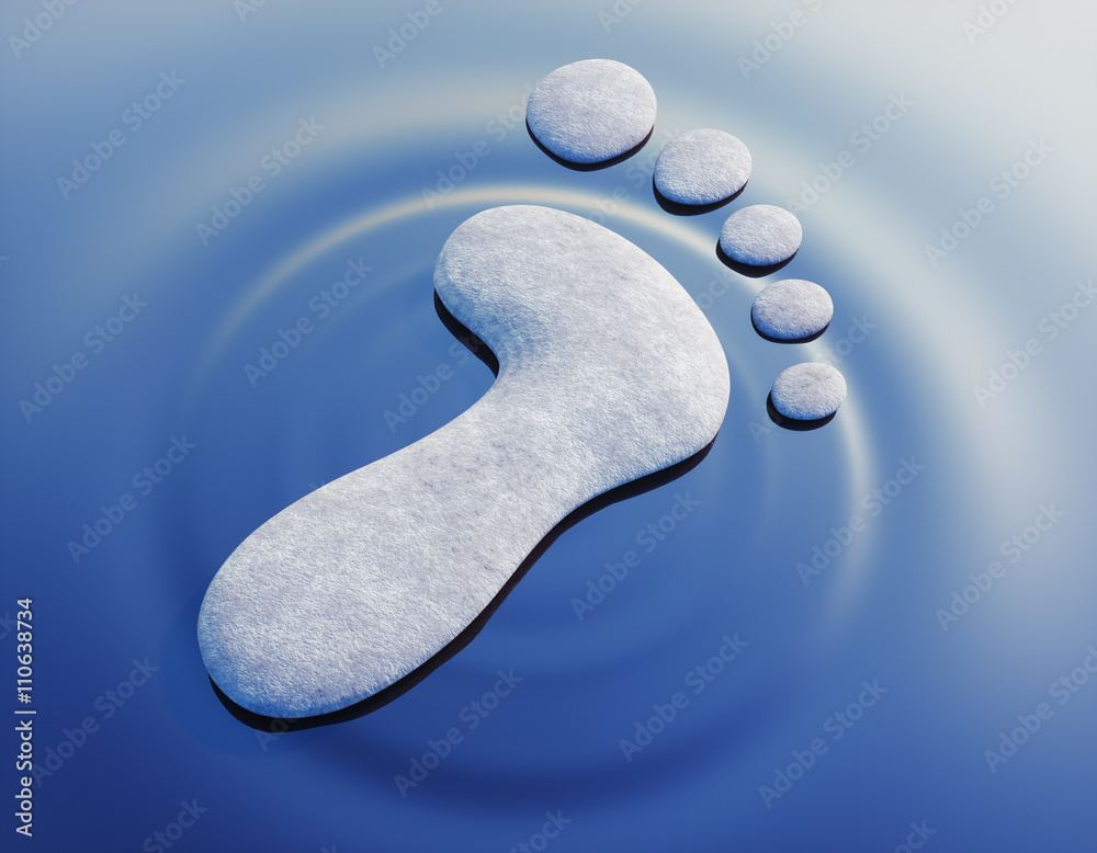 Fuss-Symbol im Wasser Stock Illustration | Adobe Stock