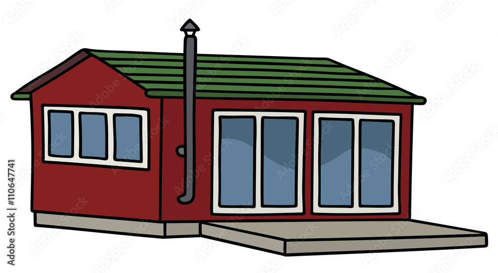 Red small house / Hand drawing, vector illustration Stock Vector ...