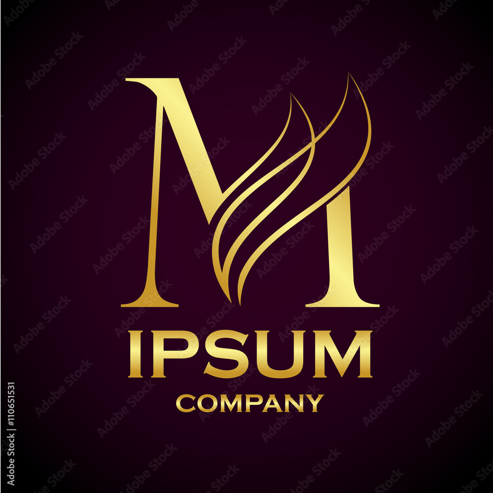 Abstract letter M logo design,Gold, beauty industry and fashion logo ...