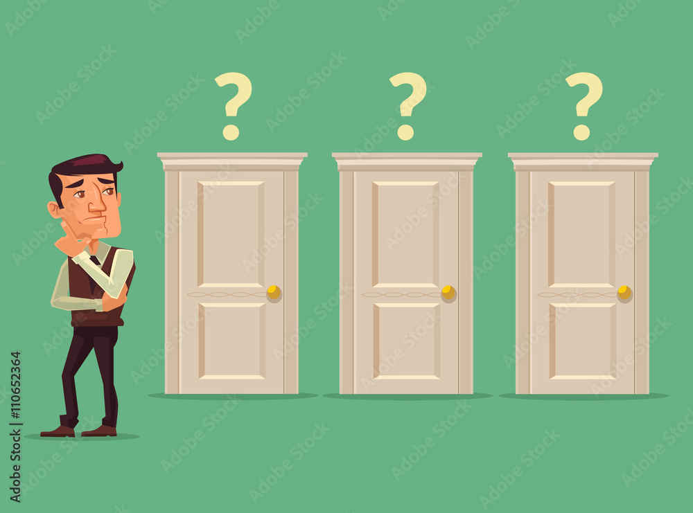 Difficult choice. Vector flat cartoon illustration Stock Vector | Adobe ...