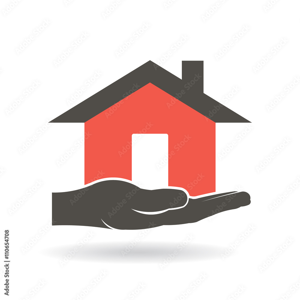 House in hand logo. Vector graphic design Stock Vector | Adobe Stock