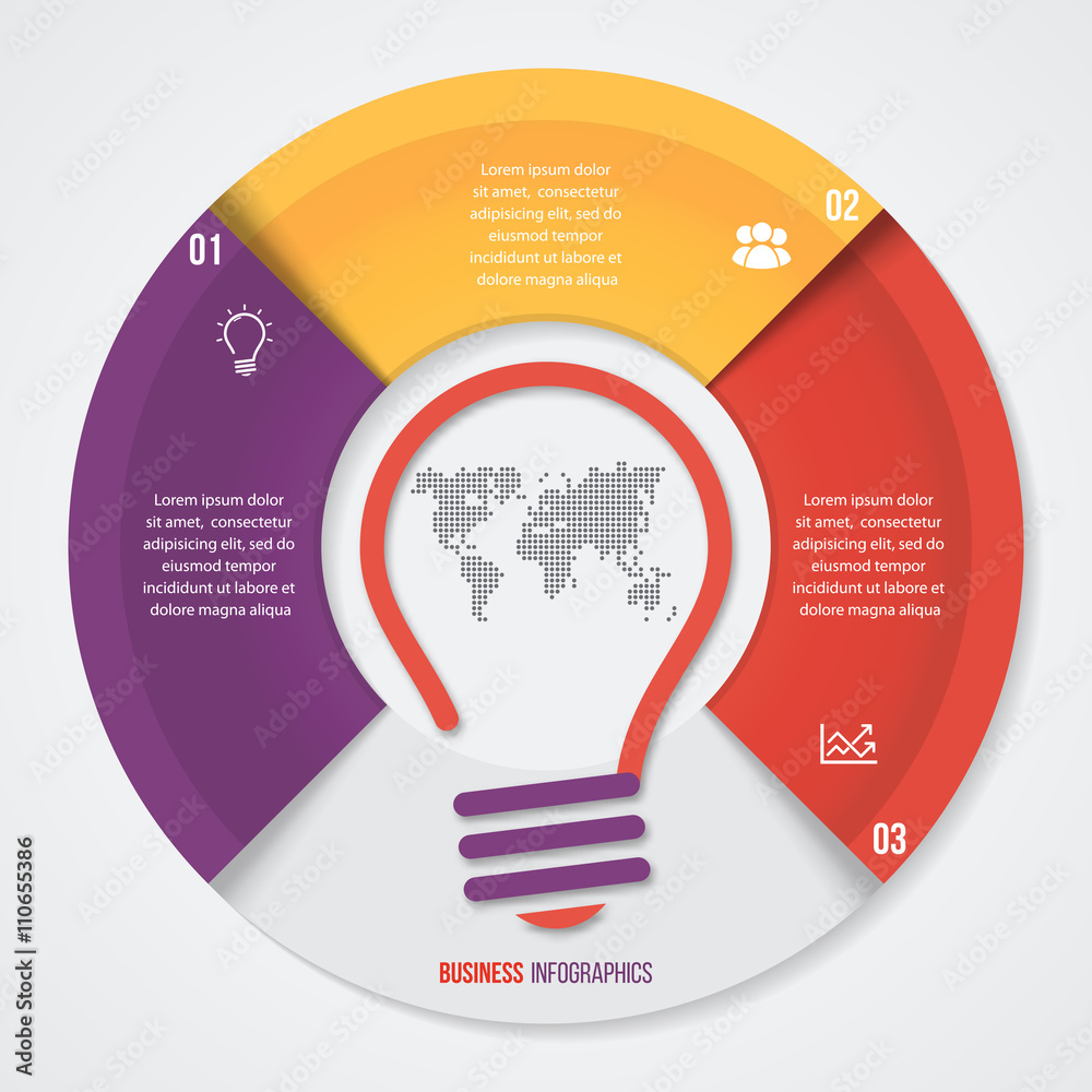 Vector idea pie chart infographic template for graphs, charts, diagrams ...