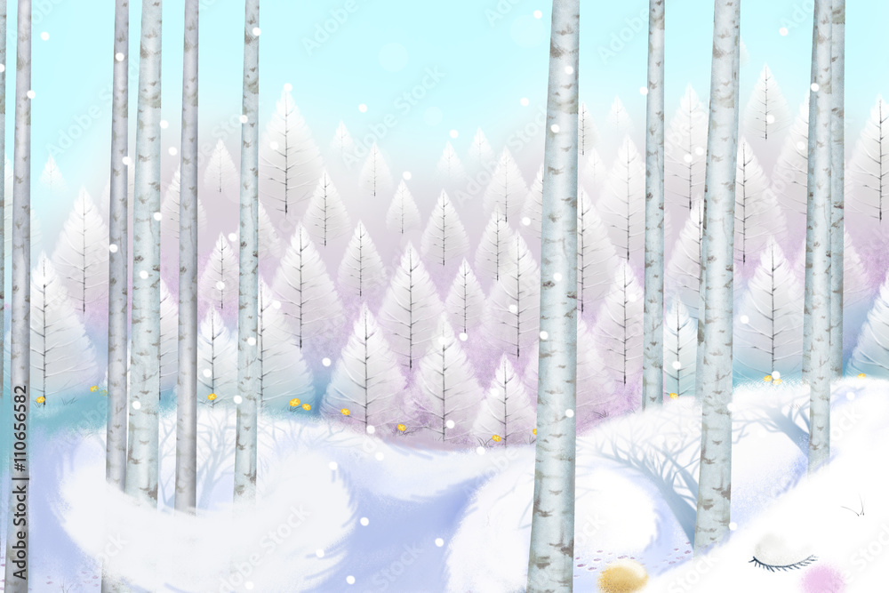 Creative Illustration and Innovative Art: Wonderful Snow Wood Forest ...