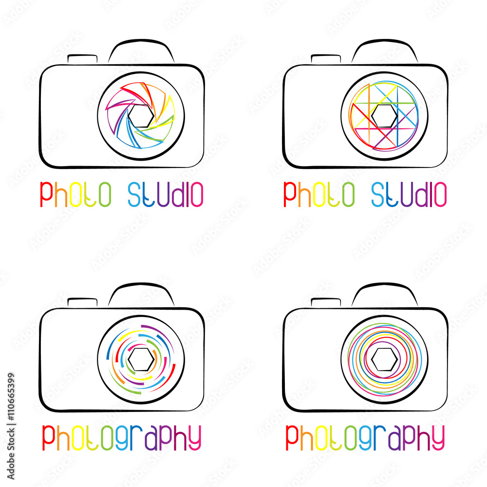 Set of photo camera symbols, icons, logos and labels. Stock Vector ...