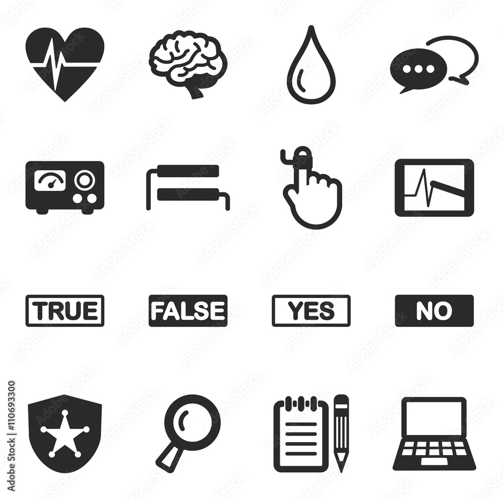 Lie Detector Icons Stock Vector | Adobe Stock