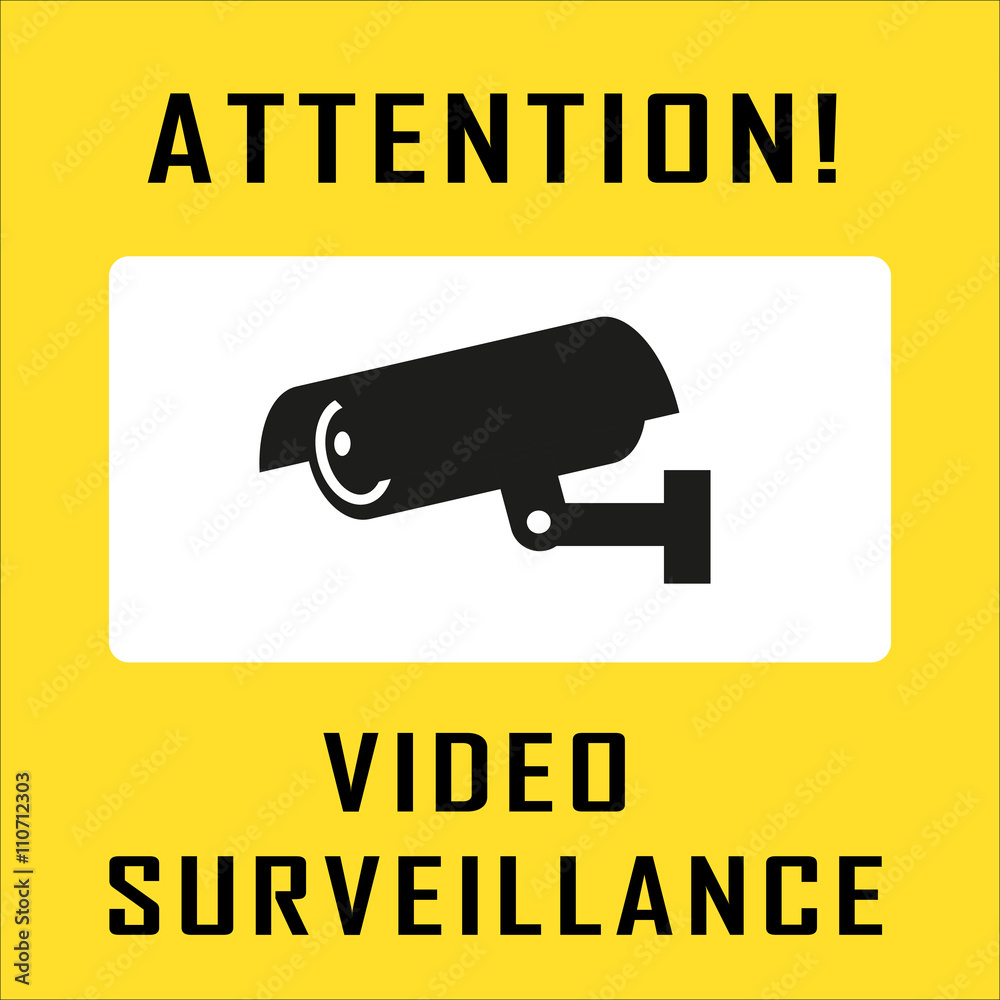 Warning Sticker for Security Alarm CCTV Camera Surveillance Stock ...