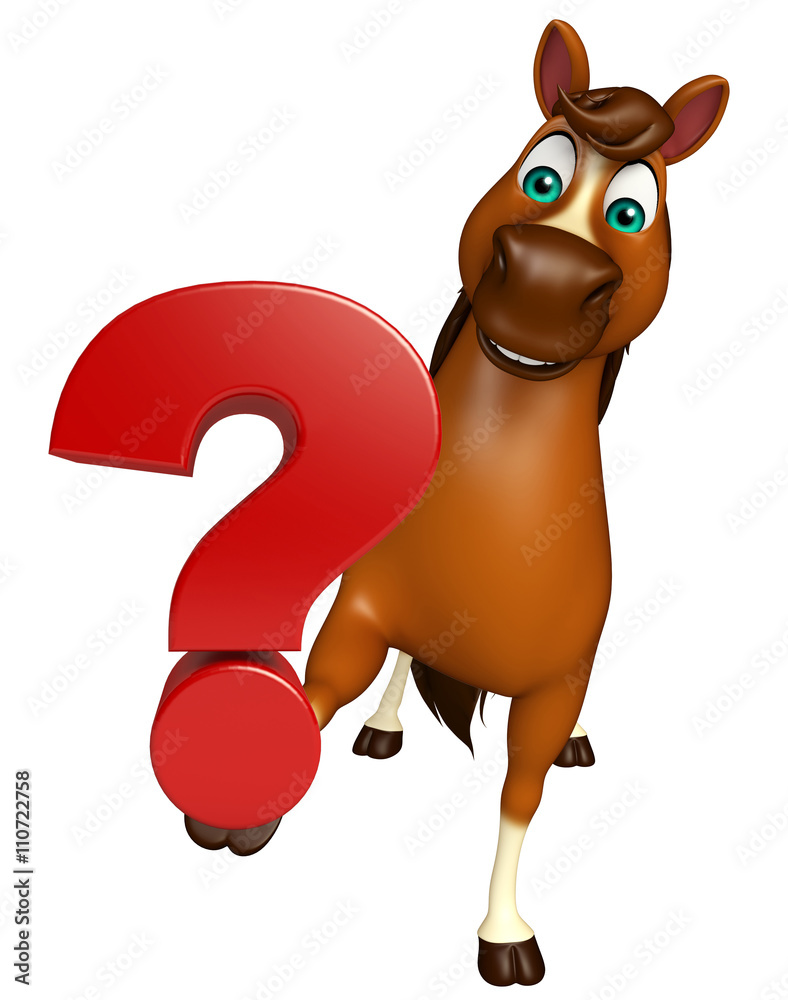 Horse cartoon character with question sign Stock Illustration | Adobe Stock