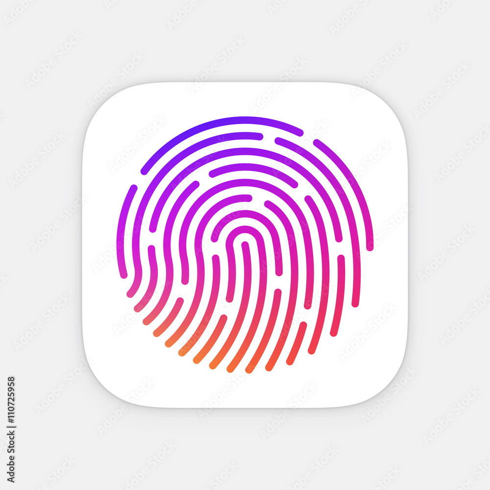 ID App icon template. Fingerprint vector illustration. Mobile ...