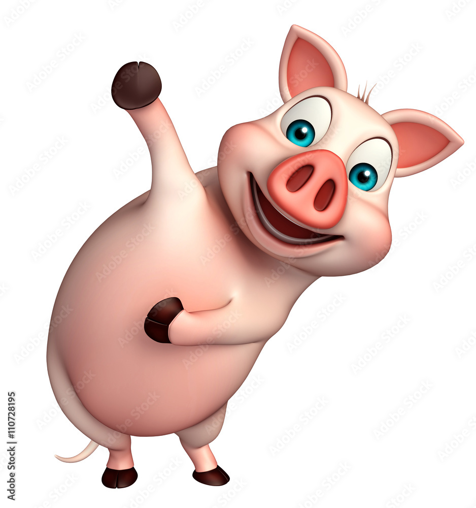 funny Pig cartoon character Stock Illustration | Adobe Stock