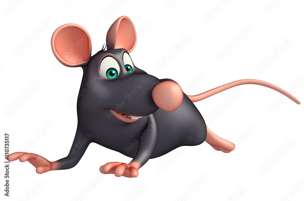 Rat Running Clipart Illustration