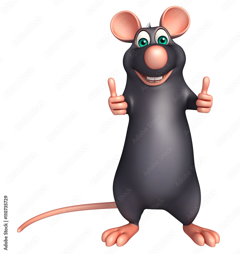 thumbs up Rat cartoon character Stock Illustration | Adobe Stock