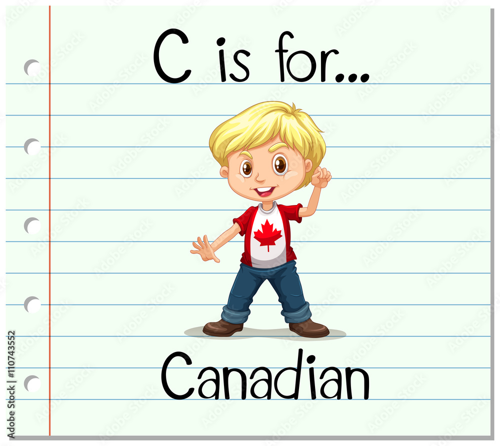 Flashcard letter C is for Canadian Stock Vector | Adobe Stock