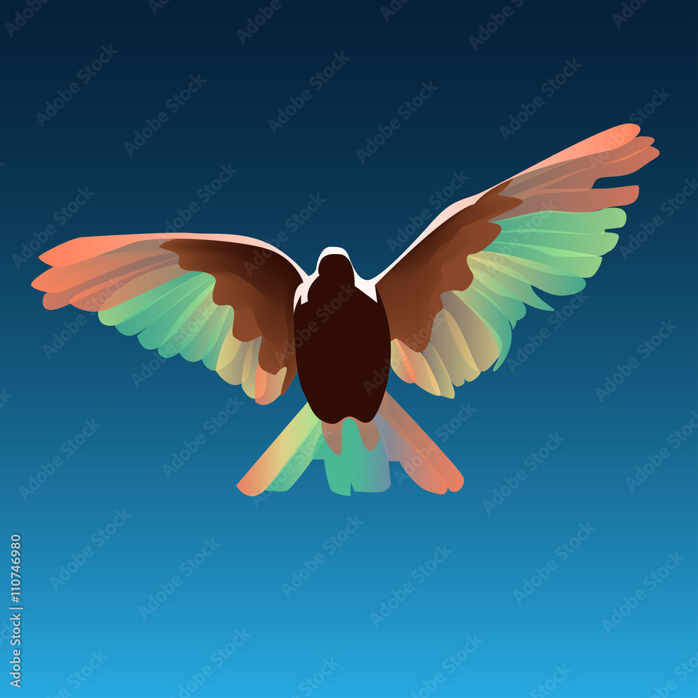 Abstract dove flying | rise up bird illustration Stock Illustration ...
