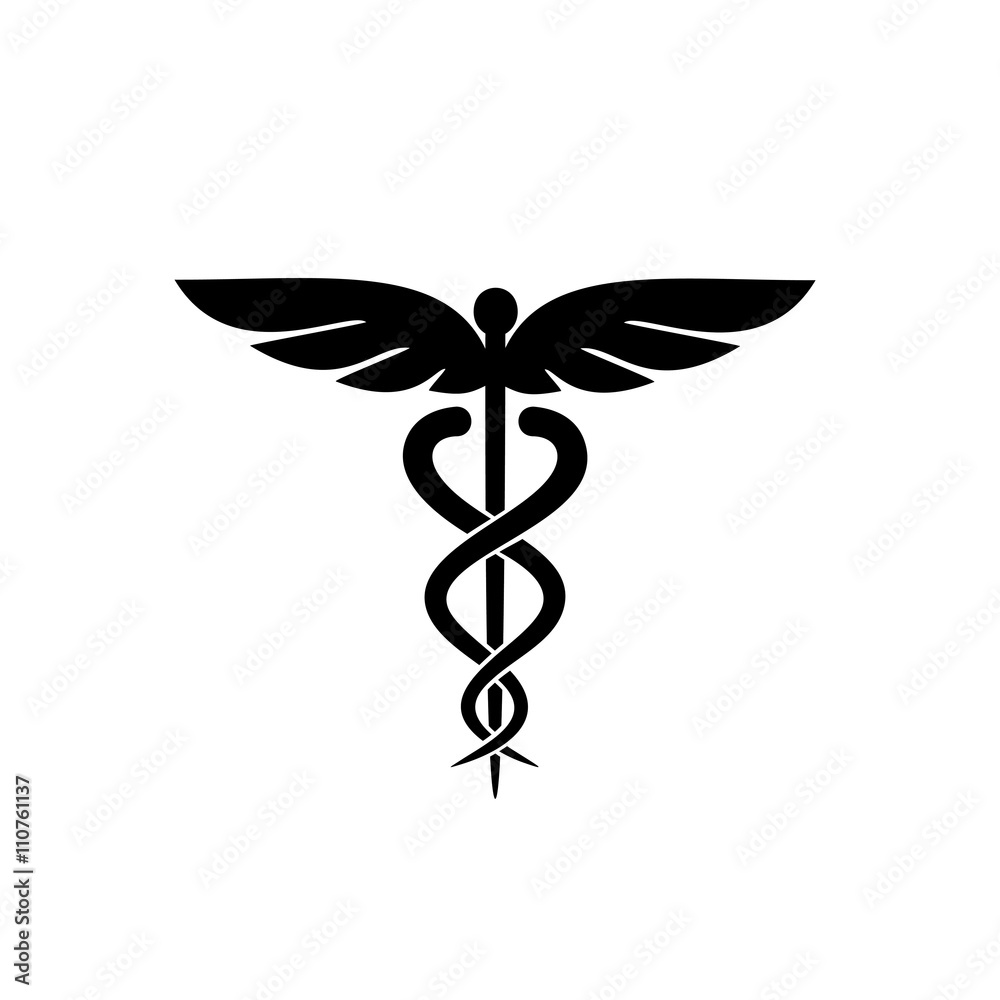 Caduceus Simple Icon Stock Vector | Adobe Stock