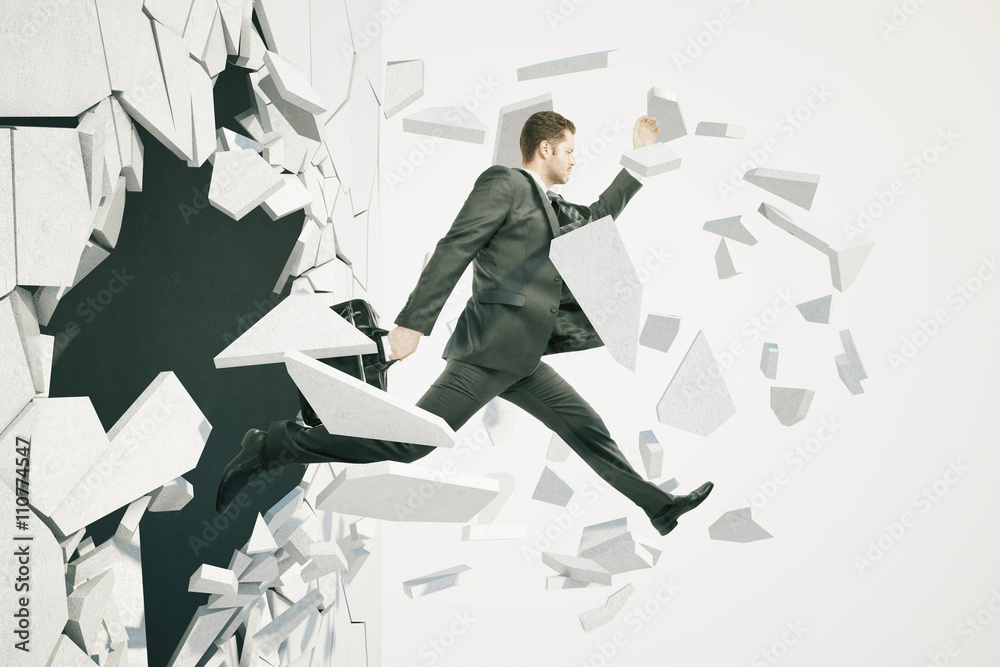 Breakthrough white background Stock Photo | Adobe Stock