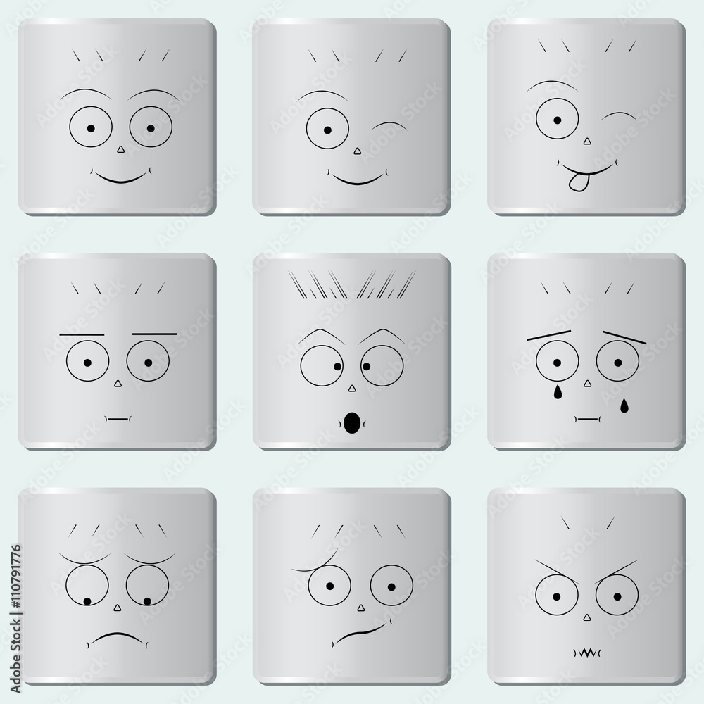 Smileys buttons/Funny smile icon/Smiley face/Set of various emoticons ...