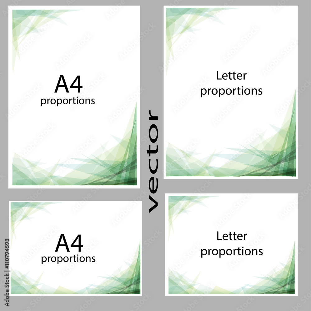 Abstract green modern background for A4 and LETTER sizes, for printing ...