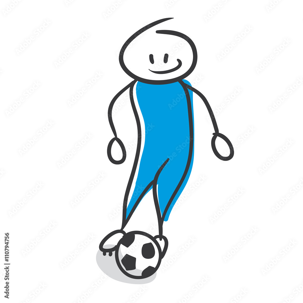 Stick Figure Series Blue / Fußball Stock Vector | Adobe Stock