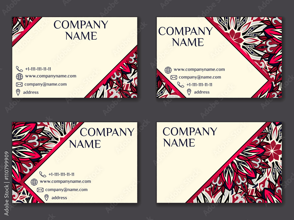 Vector vintage business card set. Beauty designs. Front page and Stock ...