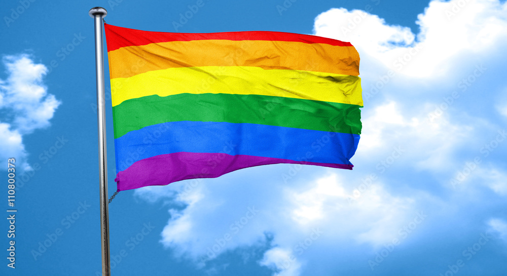 Gay pride flag waving in the wind Stock Illustration | Adobe Stock