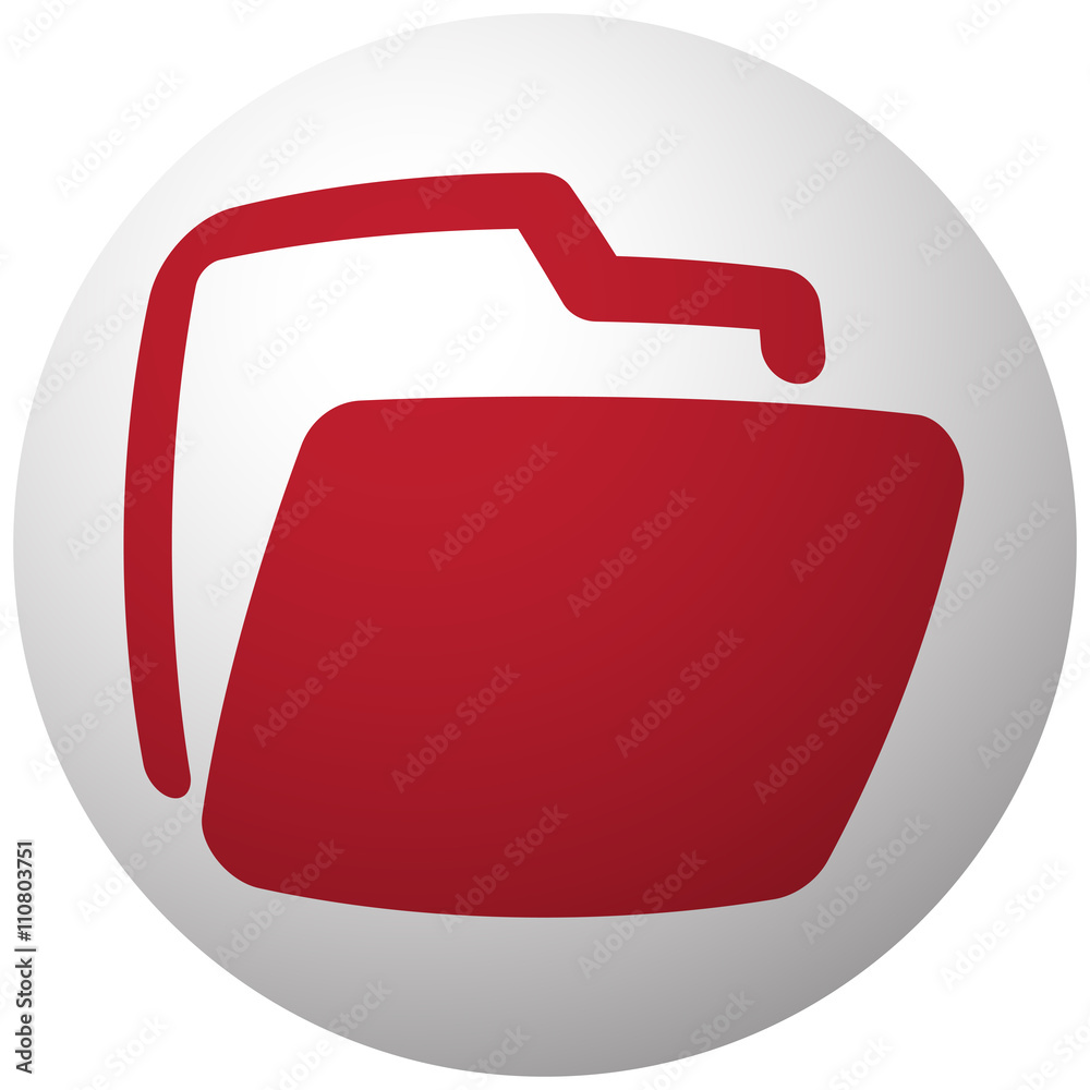 Red Folder icon on white ball Stock Vector | Adobe Stock
