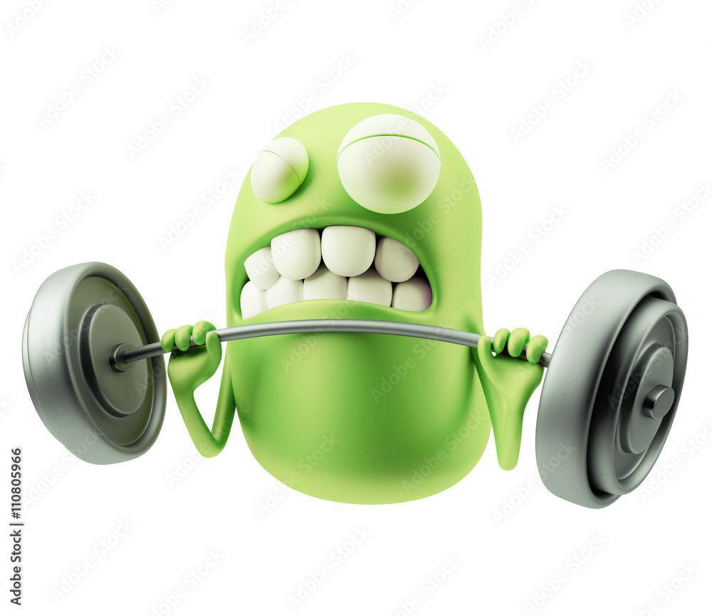 GYM Emoticon Face. 3d Rendering. Stock Illustration | Adobe Stock