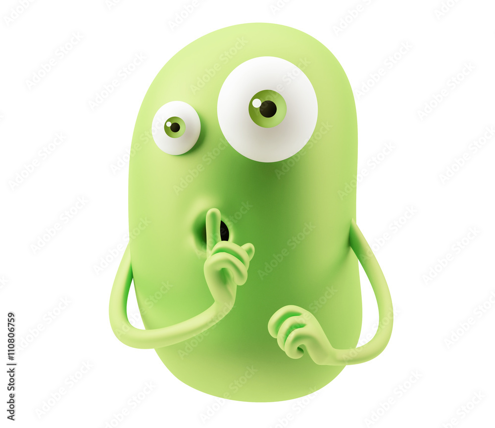 Shut Up Emoticon Face. 3d Rendering. Stock Illustration | Adobe Stock