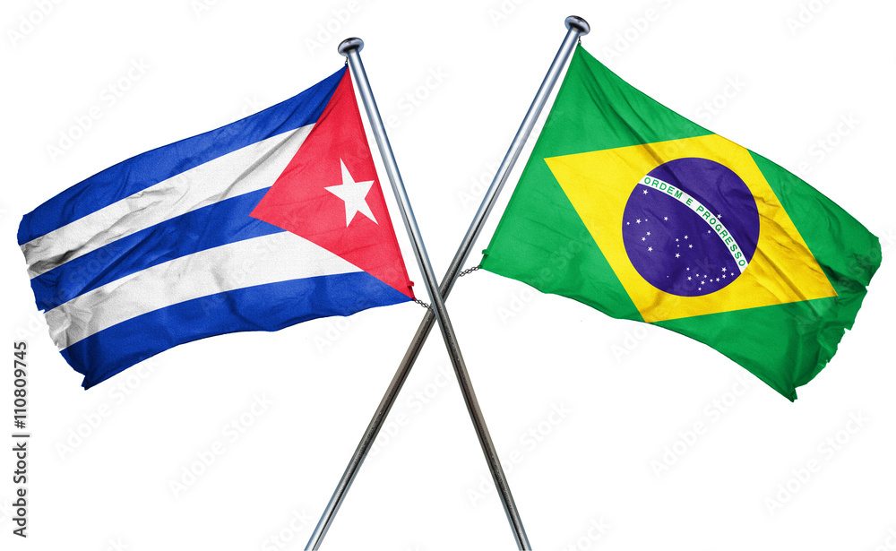 Cuba flag combined with brazil flag Stock Illustration | Adobe Stock