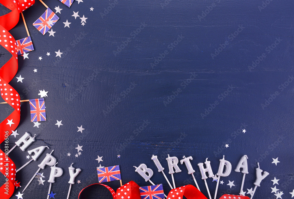 Uk theme party background with decorated borders. Stock Photo | Adobe Stock