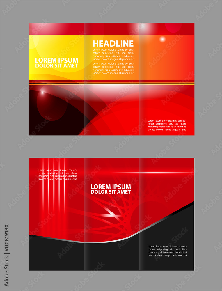 Professional business three fold flyer template, corporate brochure or ...
