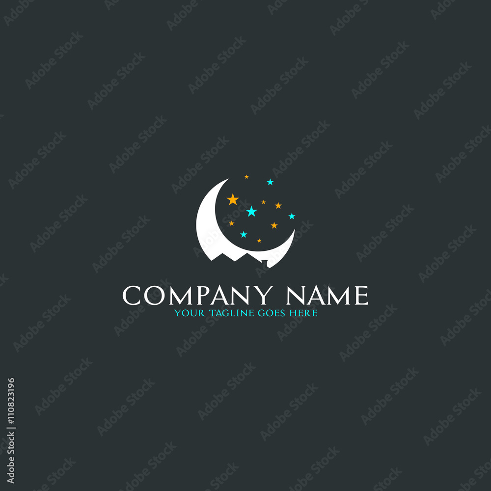Moon House Logo Stock Vector | Adobe Stock