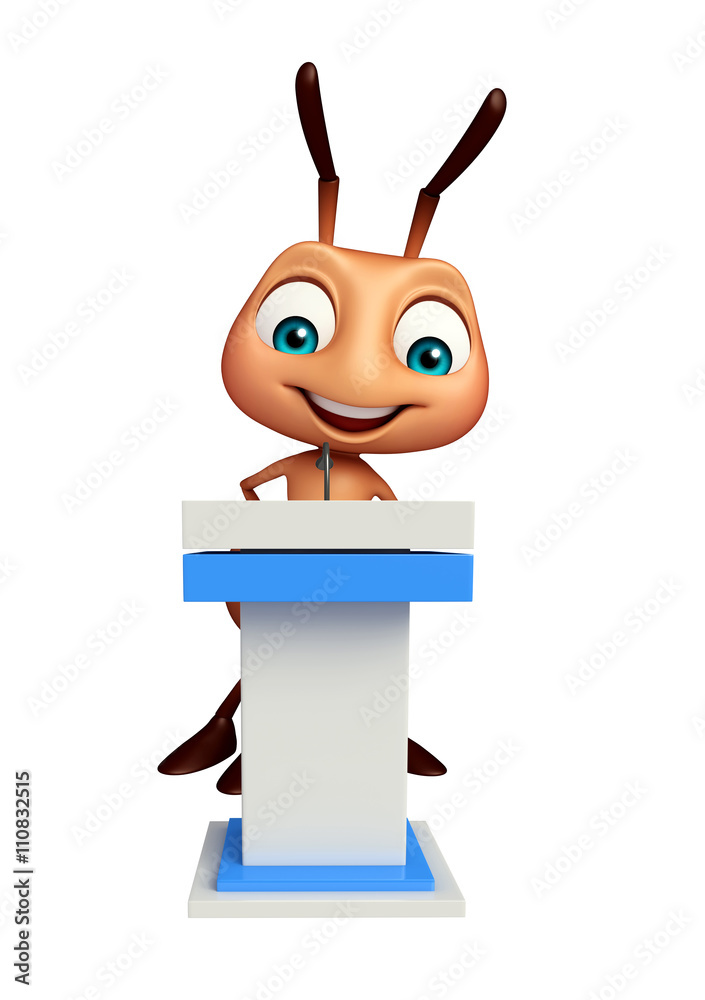 cute Ant cartoon character with speech stage Stock Illustration | Adobe ...