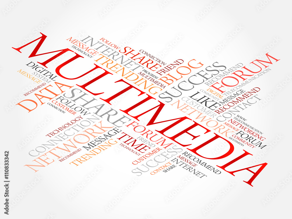 Multimedia word cloud, business concept Stock Vector | Adobe Stock