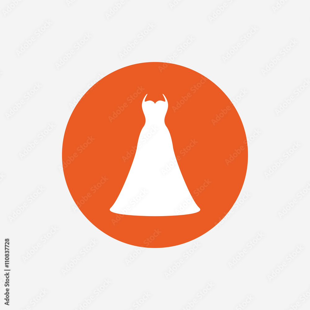 Wedding dress sign icon. Elegant bride symbol. Stock Vector | Adobe Stock