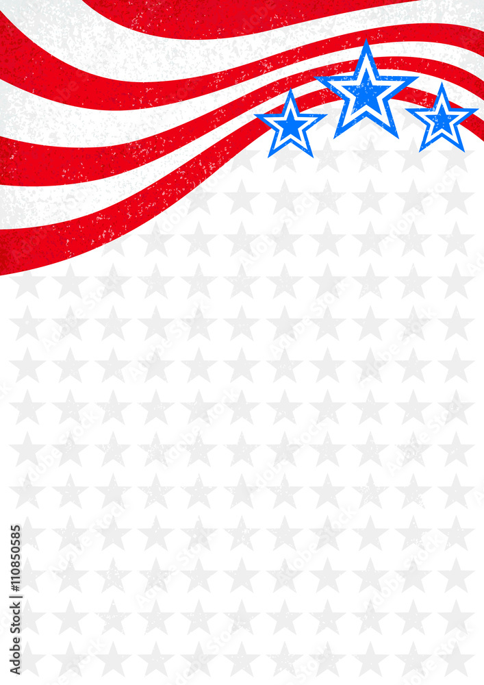 American Patriotic Background with stars and stripes. Holiday grunge ...