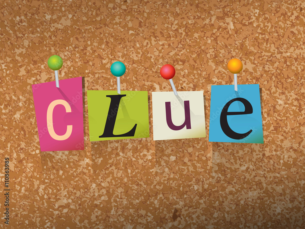 Clue Concept Pinned Letters Illustration Stock Vector | Adobe Stock