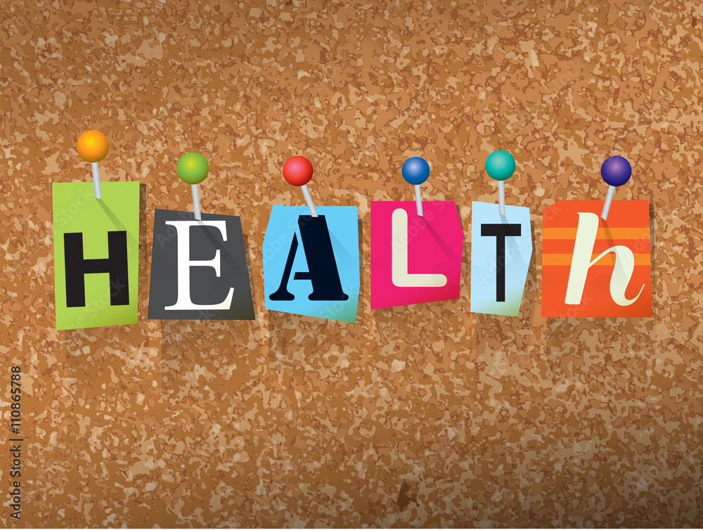 Health Concept Pinned Letters Illustration Stock Vector | Adobe Stock