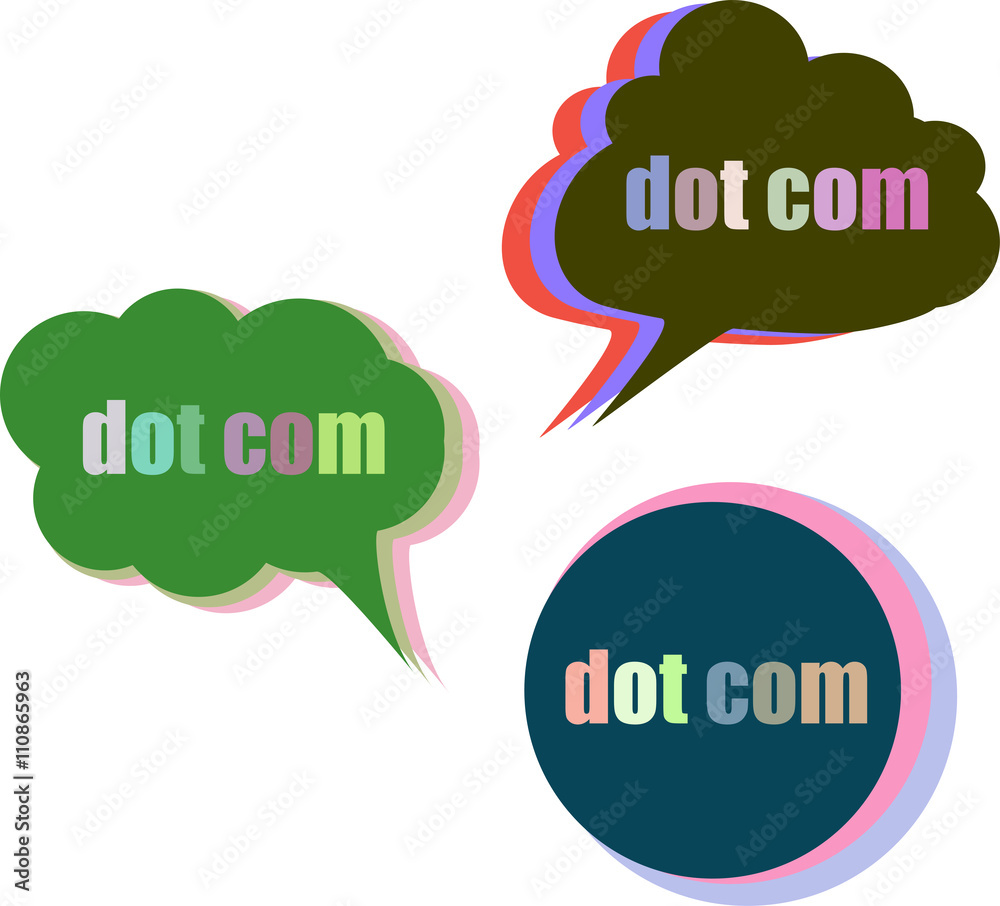 dot com. Set of stickers, labels, tags. Business banners, Template for ...