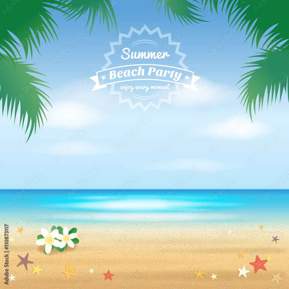 Summer beach party, hello summer background and banner Stock Vector ...