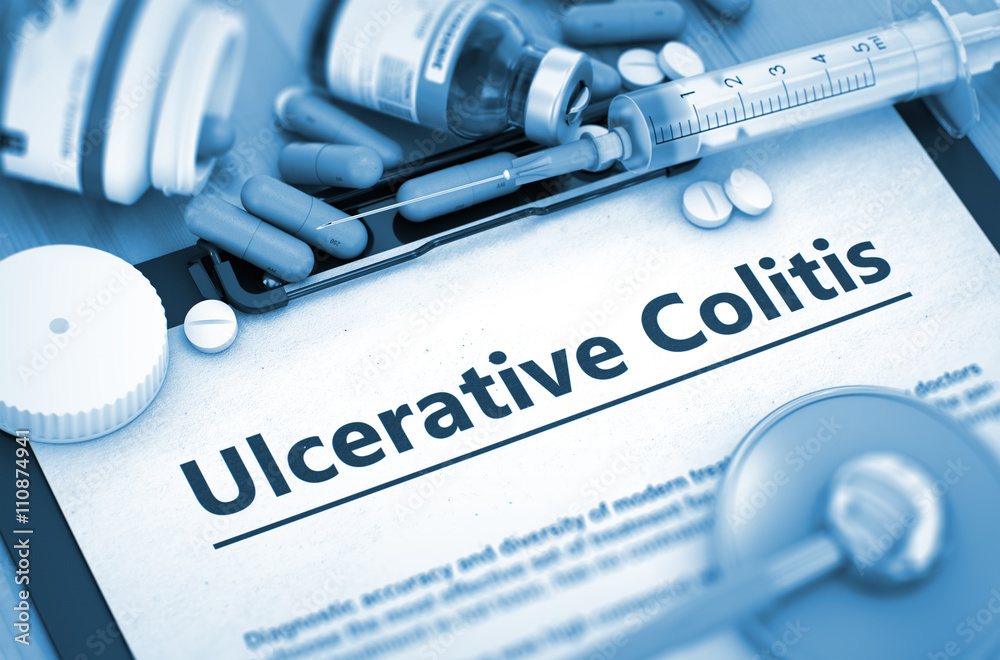 Ulcerative Colitis, Medical Concept with Pills, Injections and Syringe ...