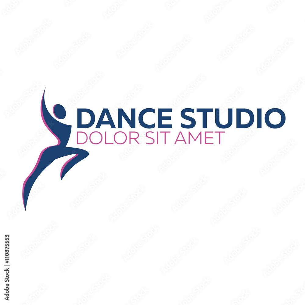 Dance logo, badge and emblem. Woman dancing. Dance studio logo design ...