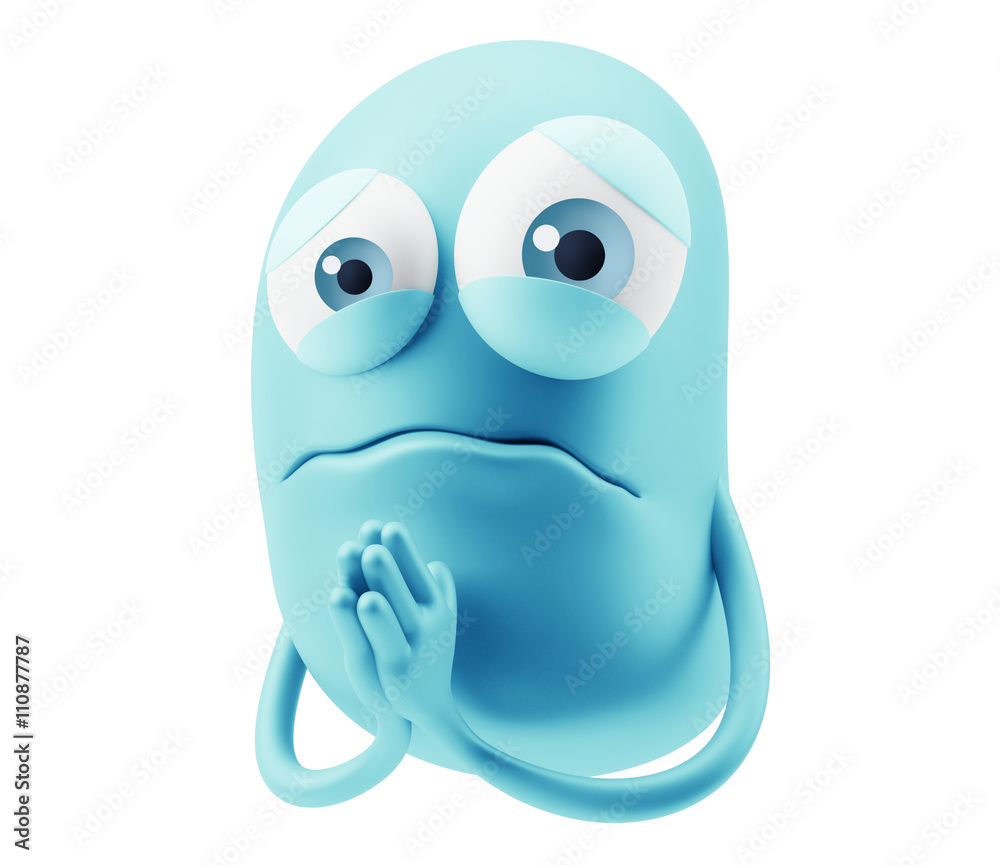 Please Gesture Expression Emoticon Character. 3d Rendering. Stock ...